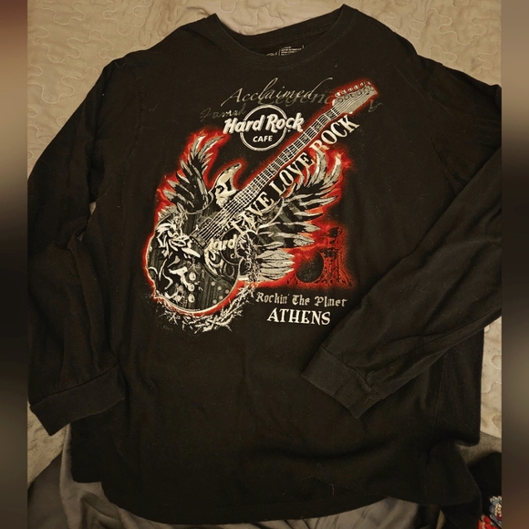 Hard Rock Cafe | Shirts | Hard Rock Cafe Ls Athens Tshirt | Poshmark